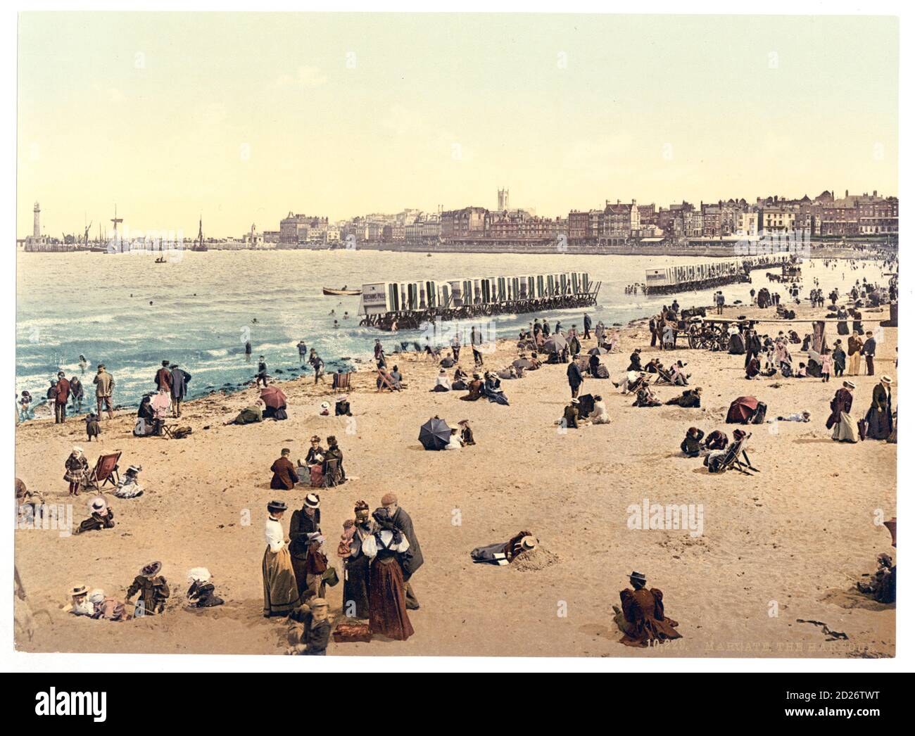 Photochrom print, Victorian seaside Stock Photo - Alamy