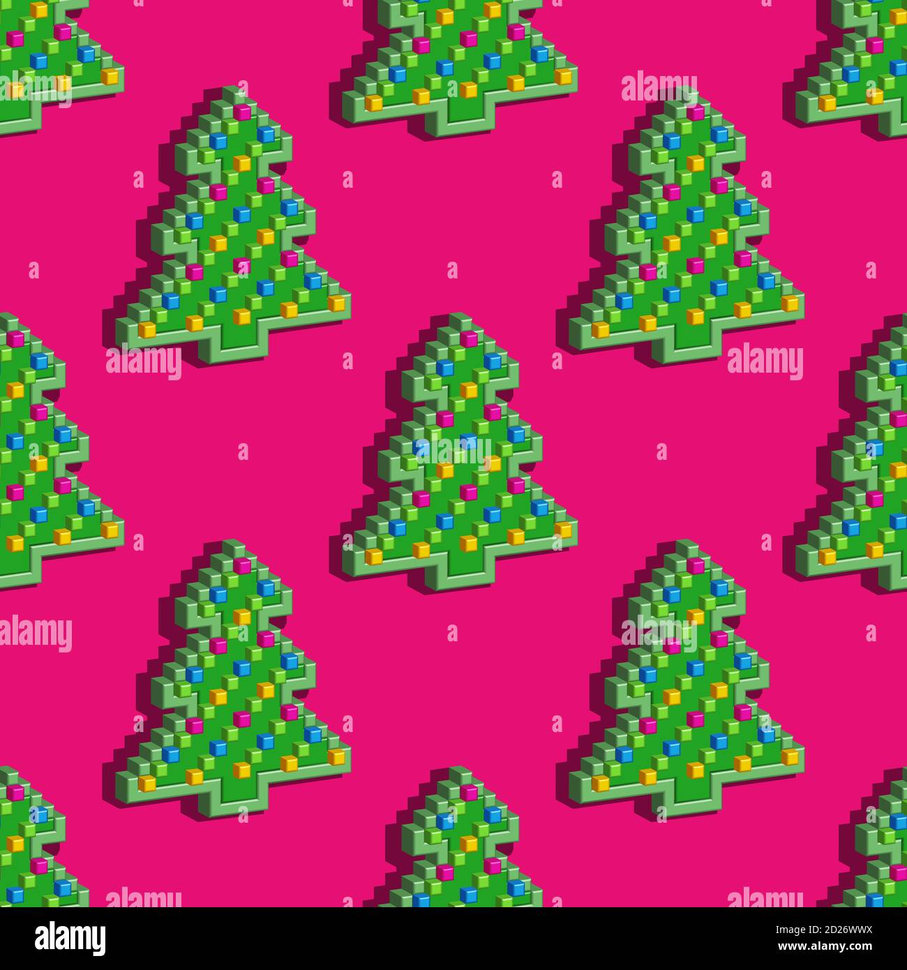 Christmas tree green neon Stock Vector Images - Alamy