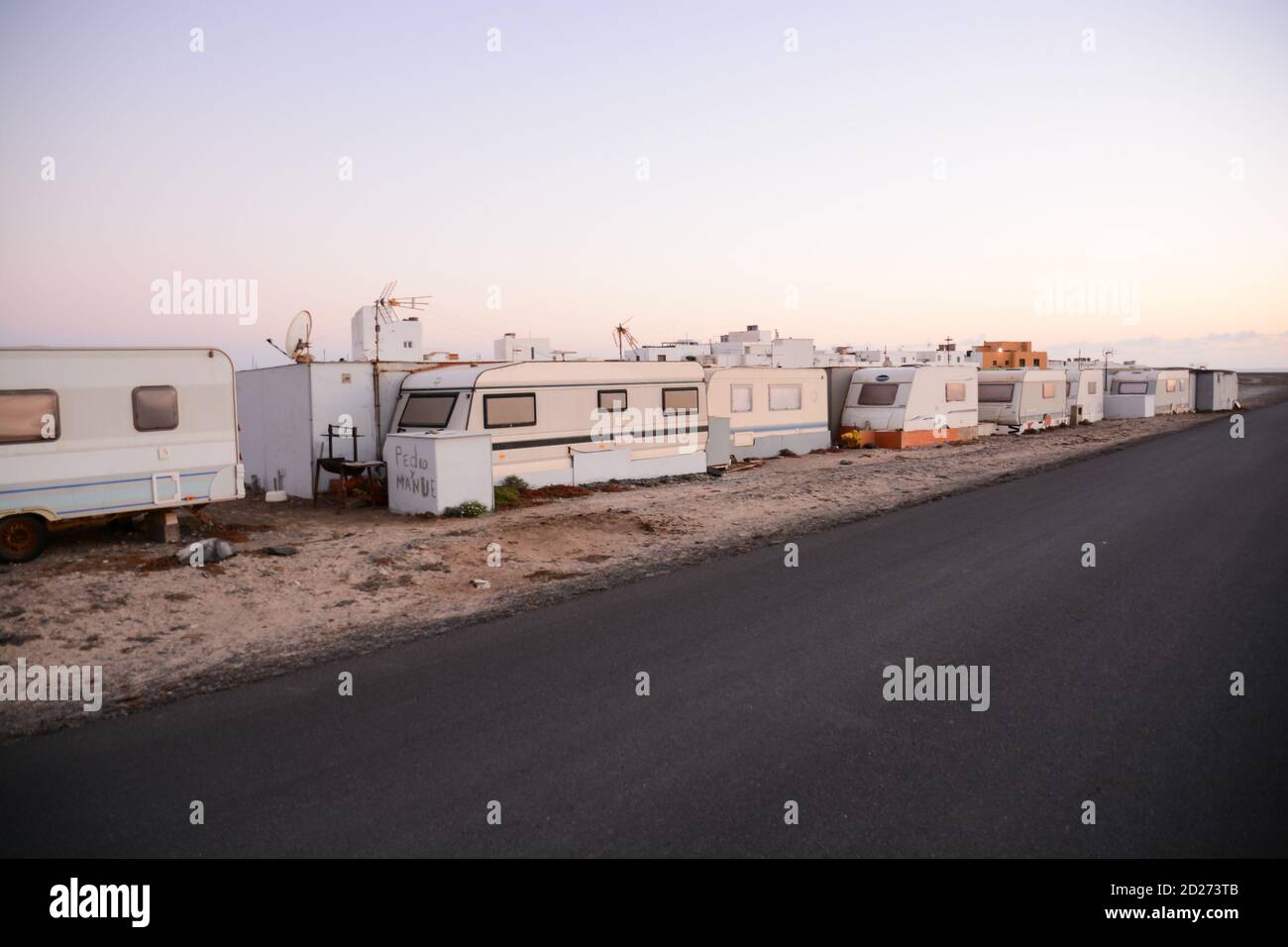 Caravan Park in the Desert Stock Photo - Alamy