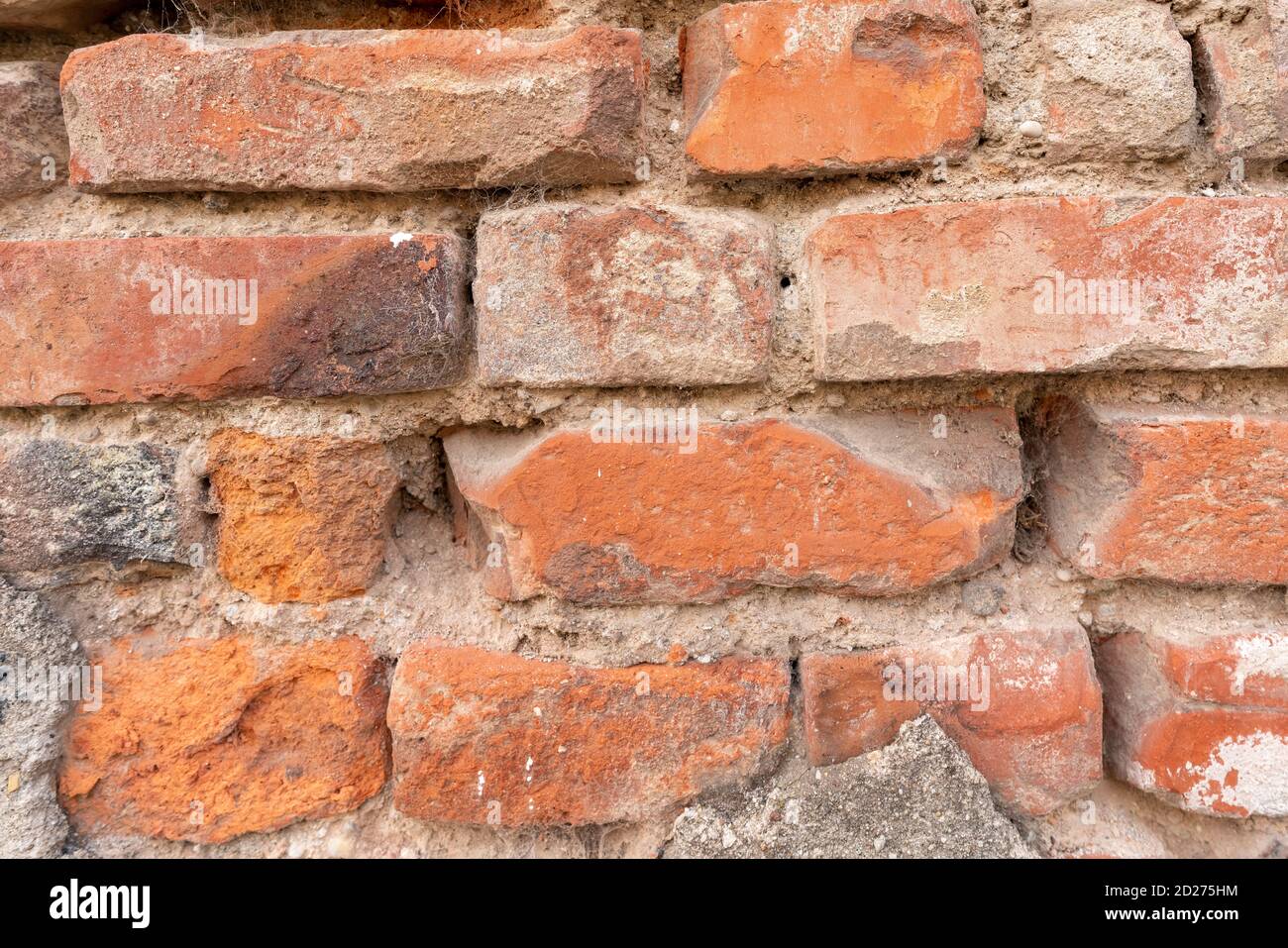 Orange red brick wall pattern. Orange brick texture.close up Stock ...