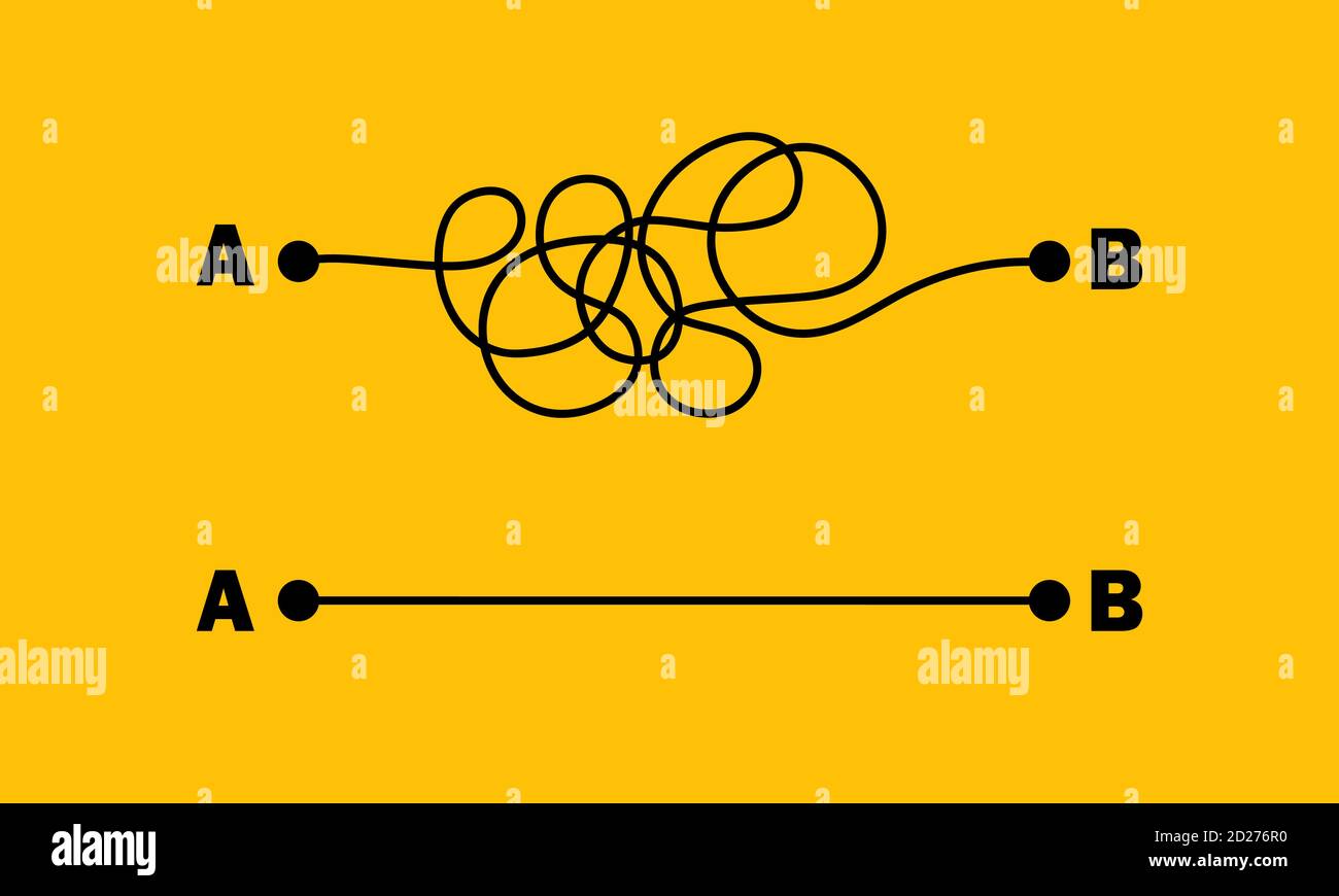 Insane messy line set. Easy and difficult process way line. Vector on ...