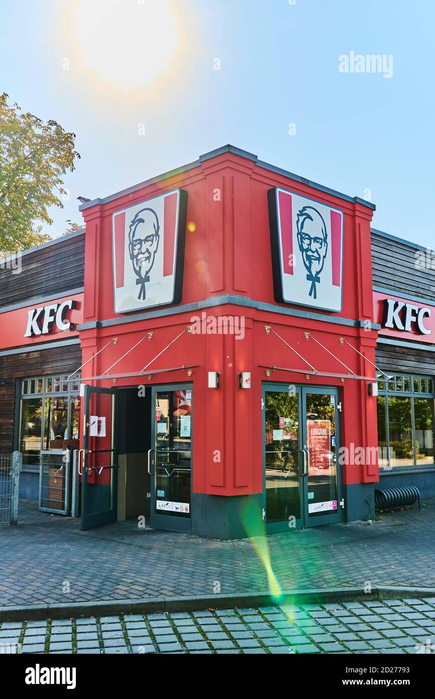 Berlin, Germany - October 3, 2020: Street advertising at a KFC store in ...