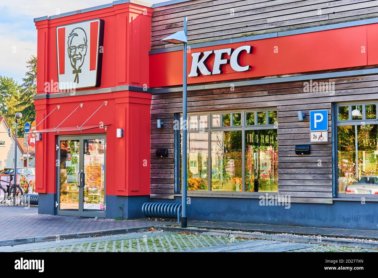 Berlin, Germany - October 3, 2020: Street advertising at a KFC store in ...