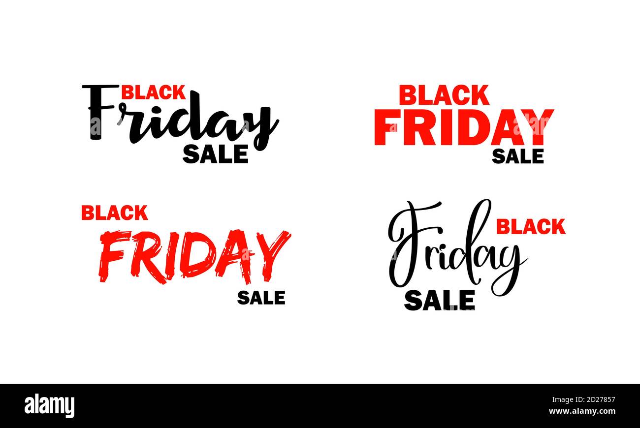 Black Friday sale icon set. Caligraphy text. Vector on isolated white ...