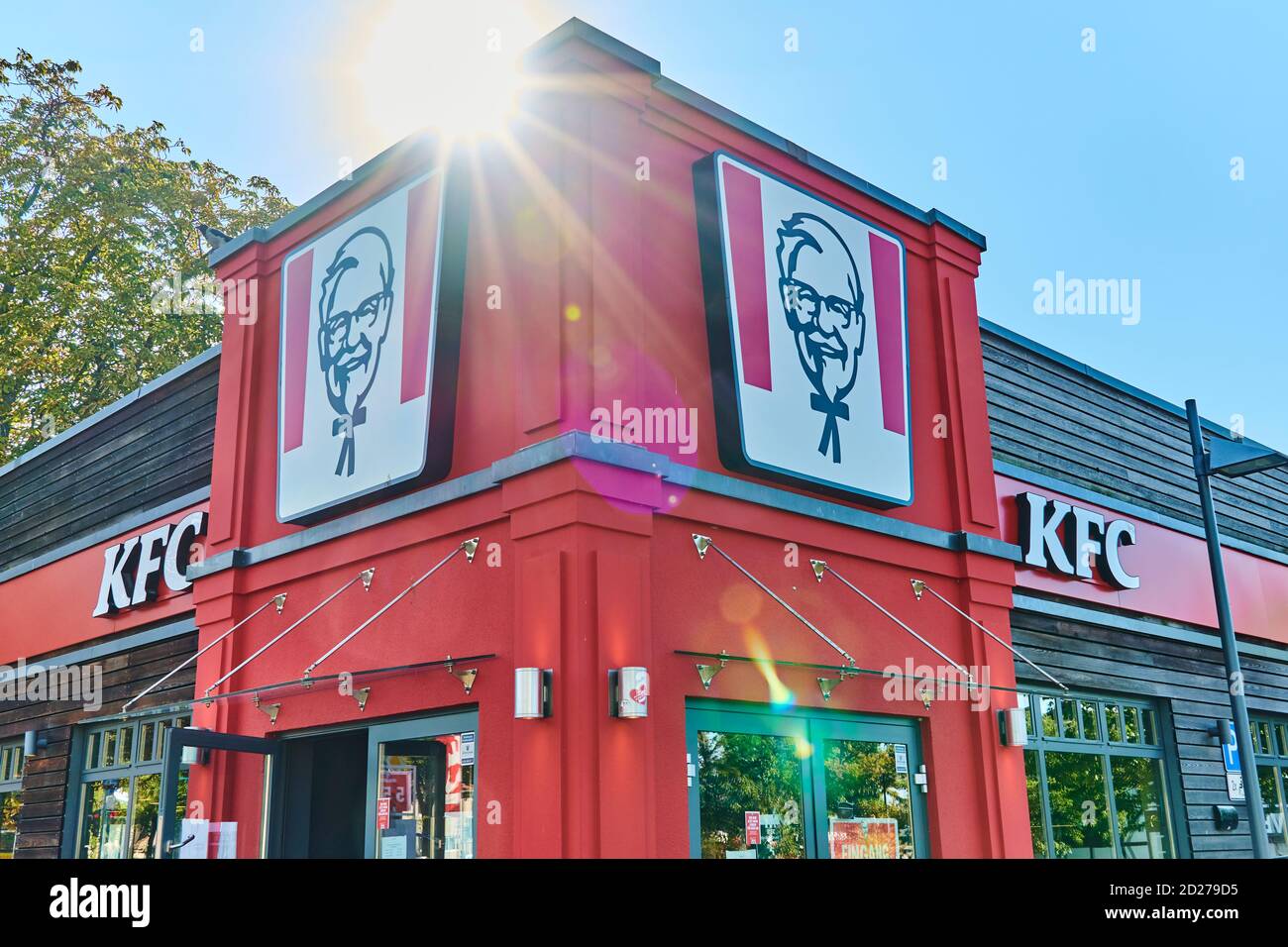 Berlin, Germany - October 3, 2020: Street advertising at a KFC store in ...