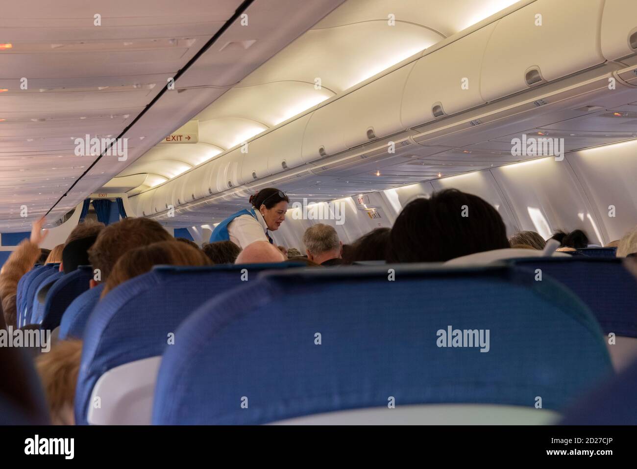 People Inside A KLM Plane At Manchester 9-12-2019 Stock Photo - Alamy