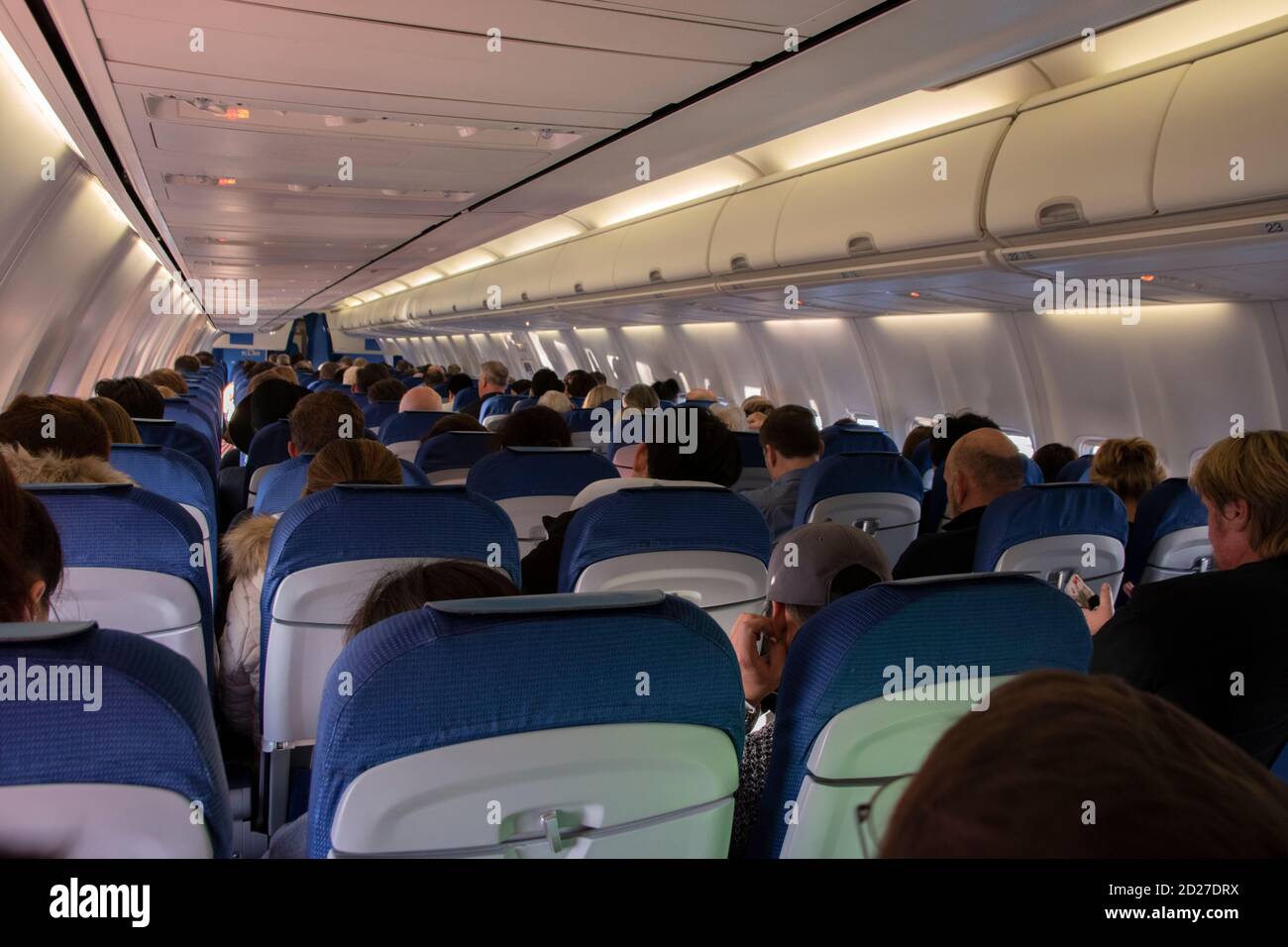 People Inside A KLM Plane At Manchester 9-12-2019 Stock Photo - Alamy