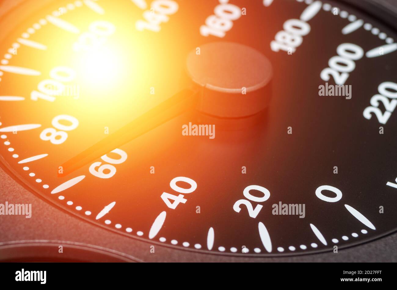 Close up shot of a speedometer in a car, 60 km/h Stock Photo - Alamy