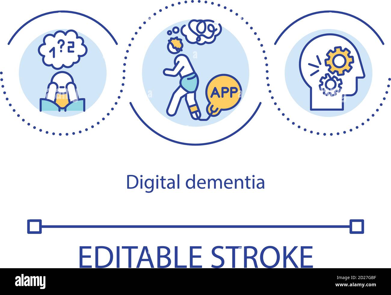 Digital dementia concept icon Stock Vector Image & Art - Alamy