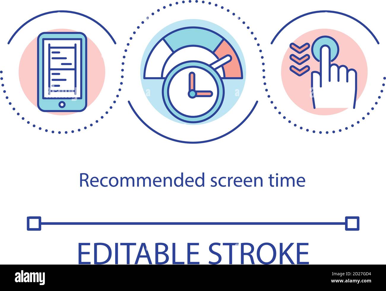 Recommended screen time concept icon Stock Vector Image & Art - Alamy