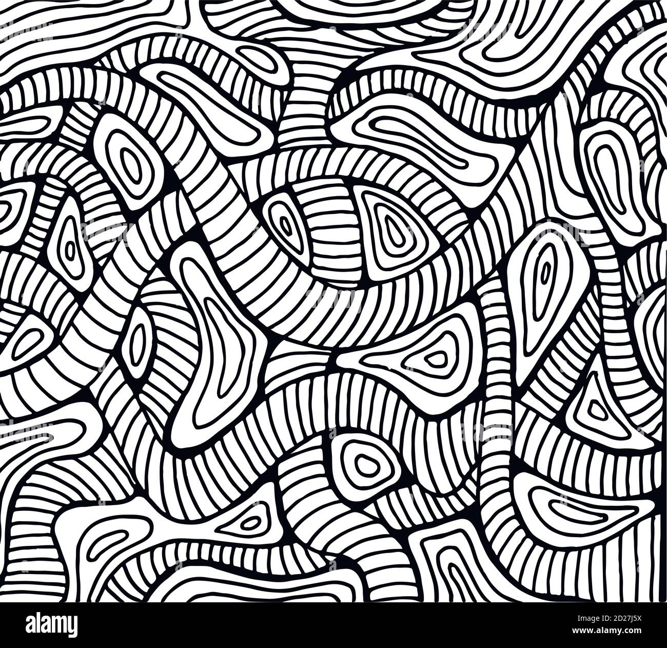 Coloring page doodle waves ornament pattern Stock Vector Image & Art ...