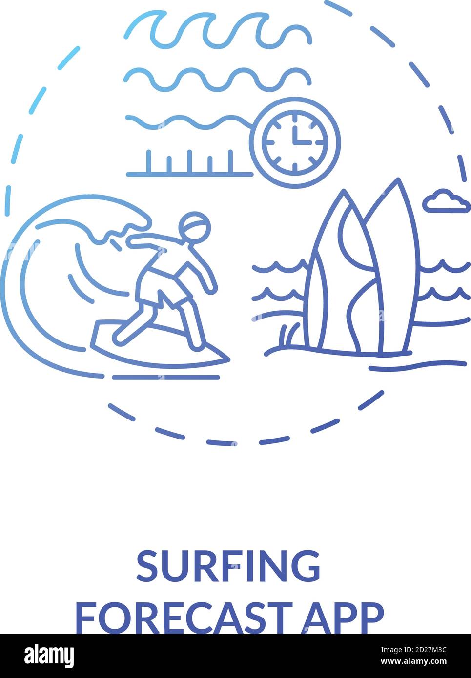 Surfing forecast app concept icon Stock Vector Image & Art - Alamy