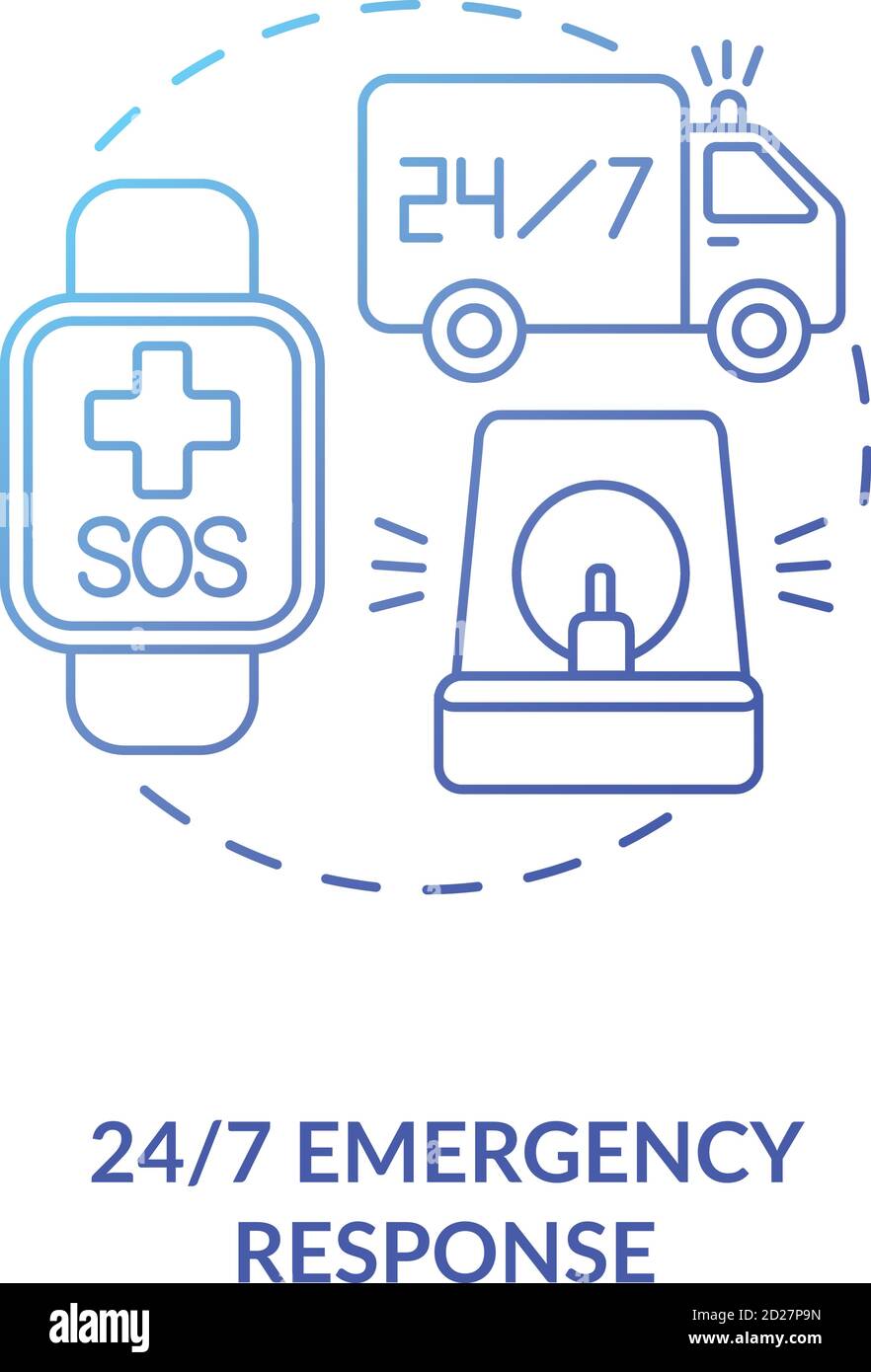 24 7 emergency response concept icon Stock Vector Image & Art - Alamy