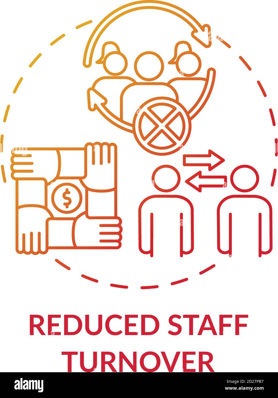 Reduced staff turnover concept icon Stock Vector Image & Art - Alamy