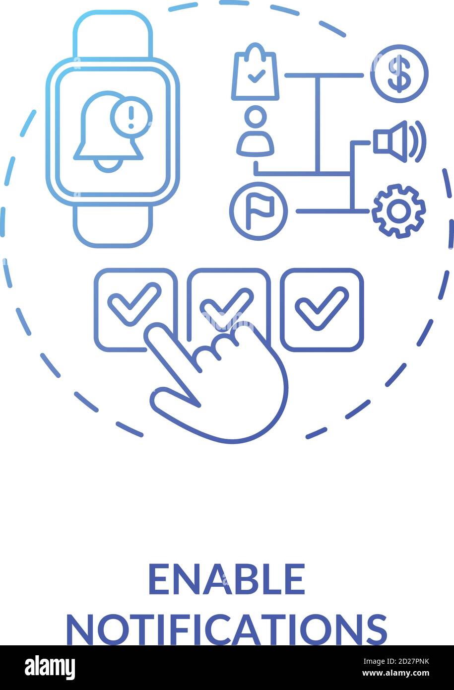 Enable notifications concept icon Stock Vector Image & Art - Alamy