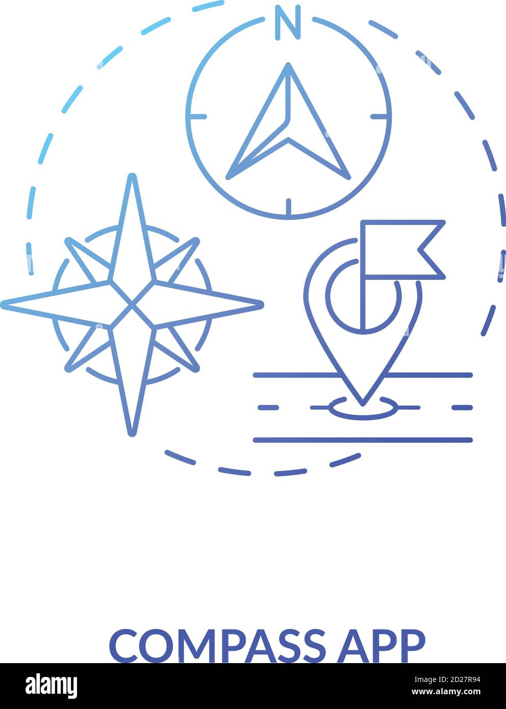 Compass app concept icon Stock Vector Image & Art - Alamy