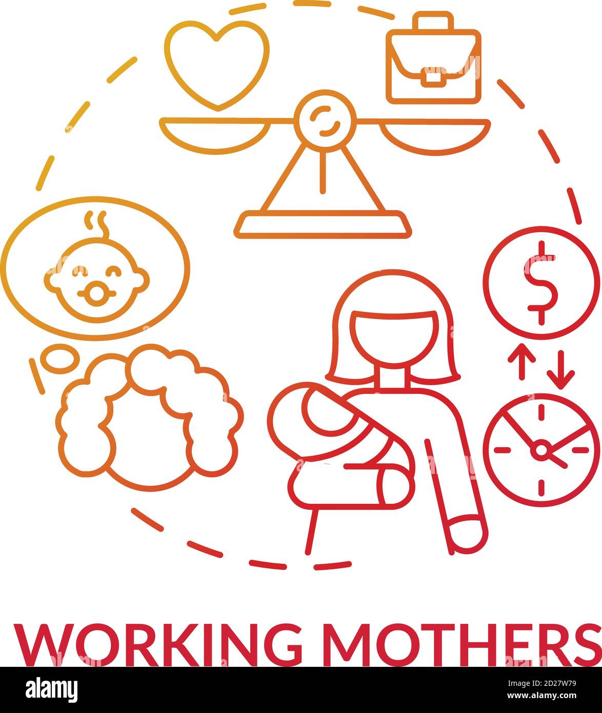 Working mothers concept icon Stock Vector Image & Art - Alamy