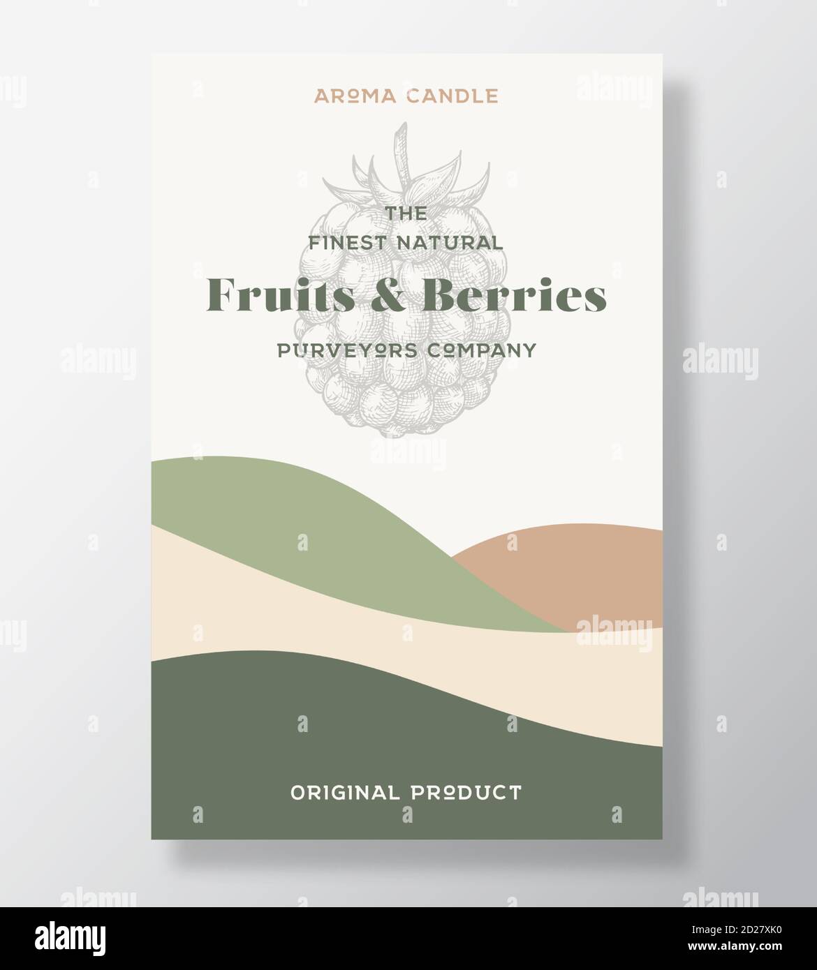 Aroma candle vector label template. Fruits and berries scent from local ...