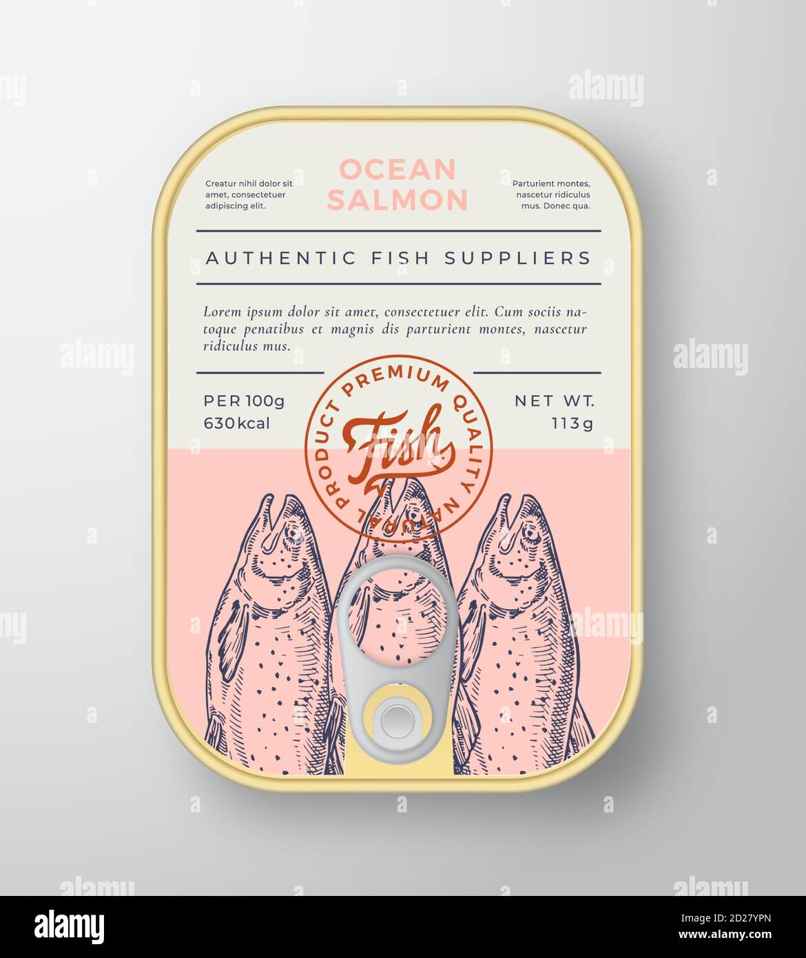 Canned Ocean Fish Abstract Vector Aluminium Container Packaging Design ...