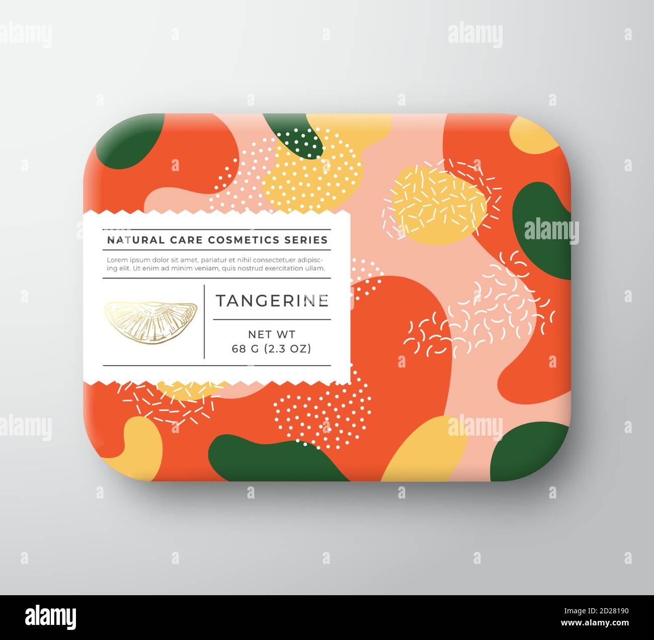Tangerine Bath Cosmetics Package Box. Vector Wrapped Paper Container ...