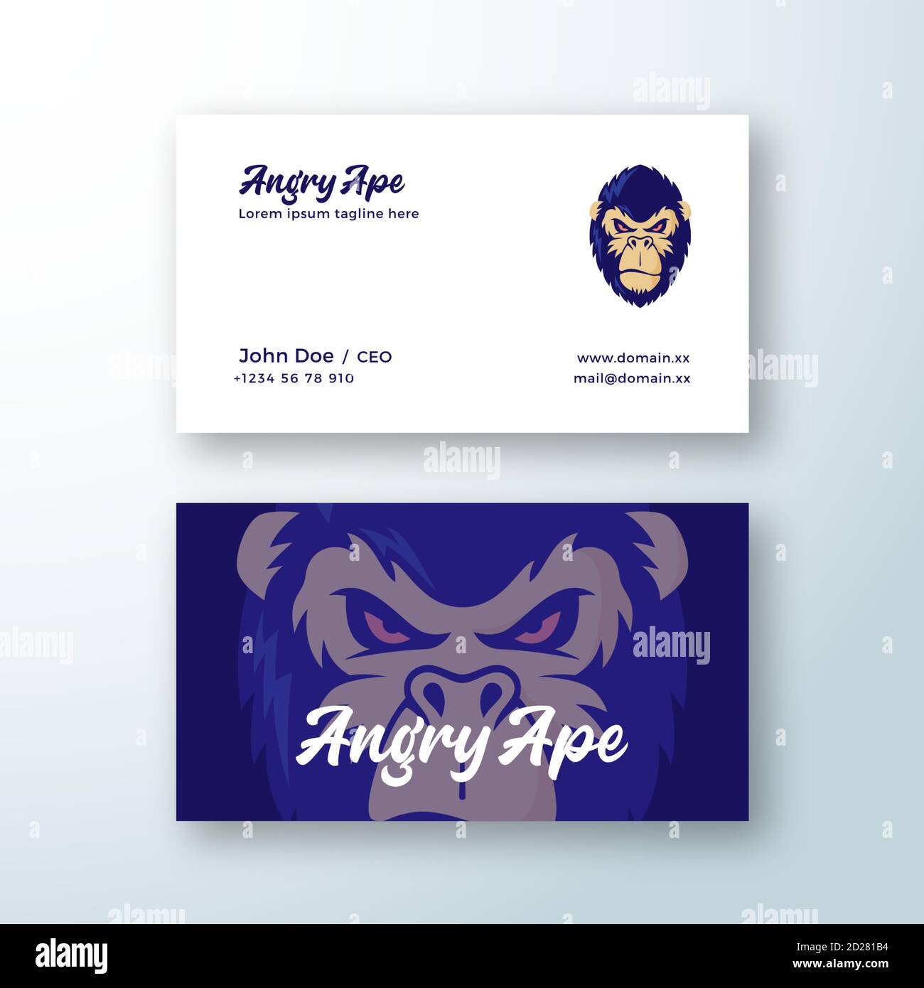 Angry Ape Abstract Vector Sign, Symbol or Logo Logo and Business Card ...