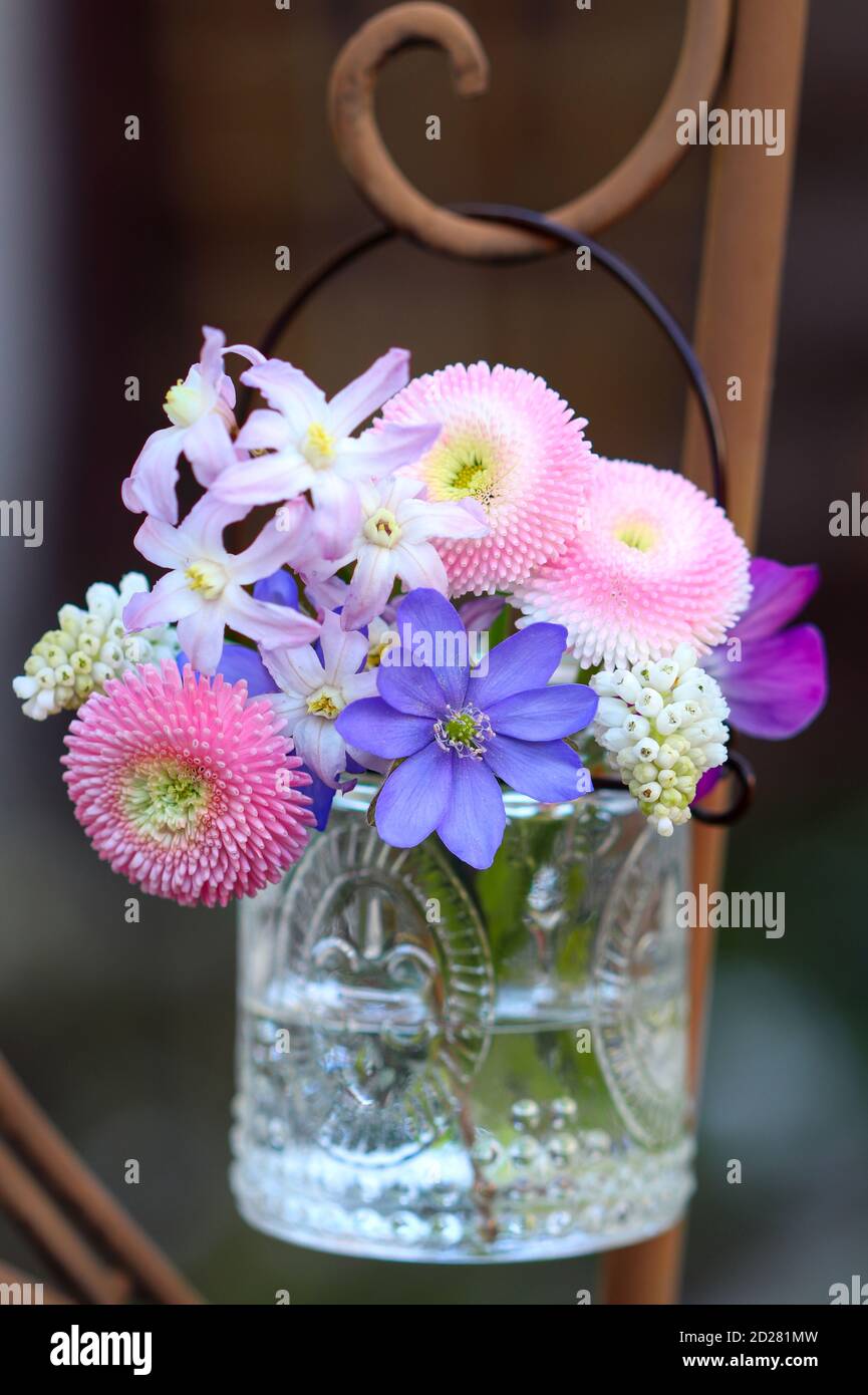 romantic bouquet of spring flowers in pastel colors Stock Photo - Alamy