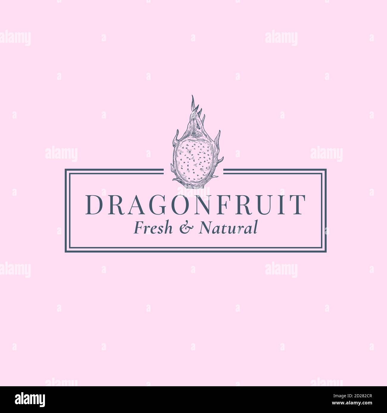 Dragon Fruit Abstract Vector Sign, Symbol or Logo Template. Hand Drawn ...