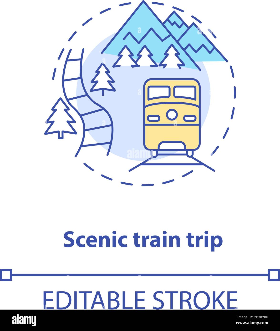 Scenic train trip concept icon Stock Vector Image & Art - Alamy