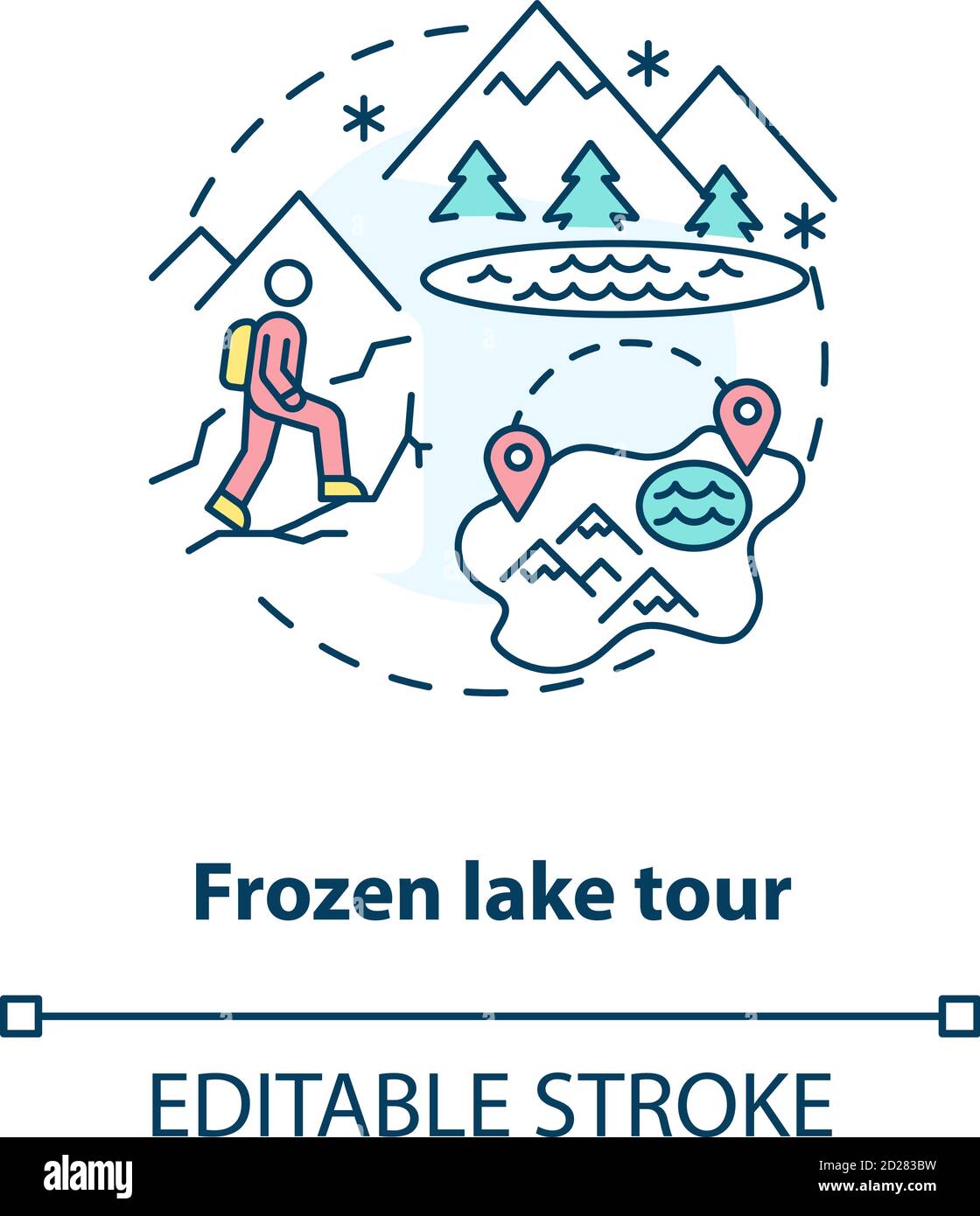 Frozen lake tour concept icon Stock Vector Image & Art - Alamy