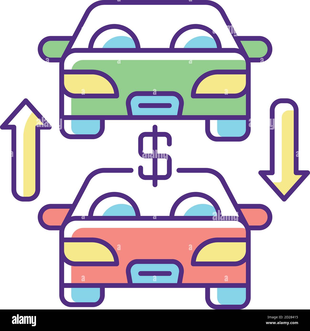 Auto trade RGB color icon Stock Vector Image & Art - Alamy