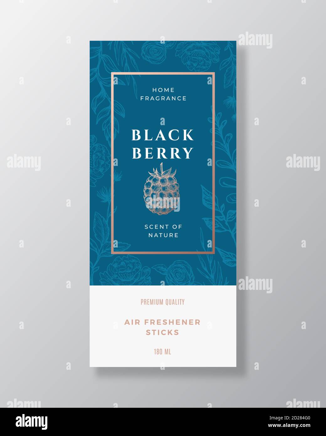 Blackberry Home Fragrance Abstract Vector Label Template. Hand Drawn ...