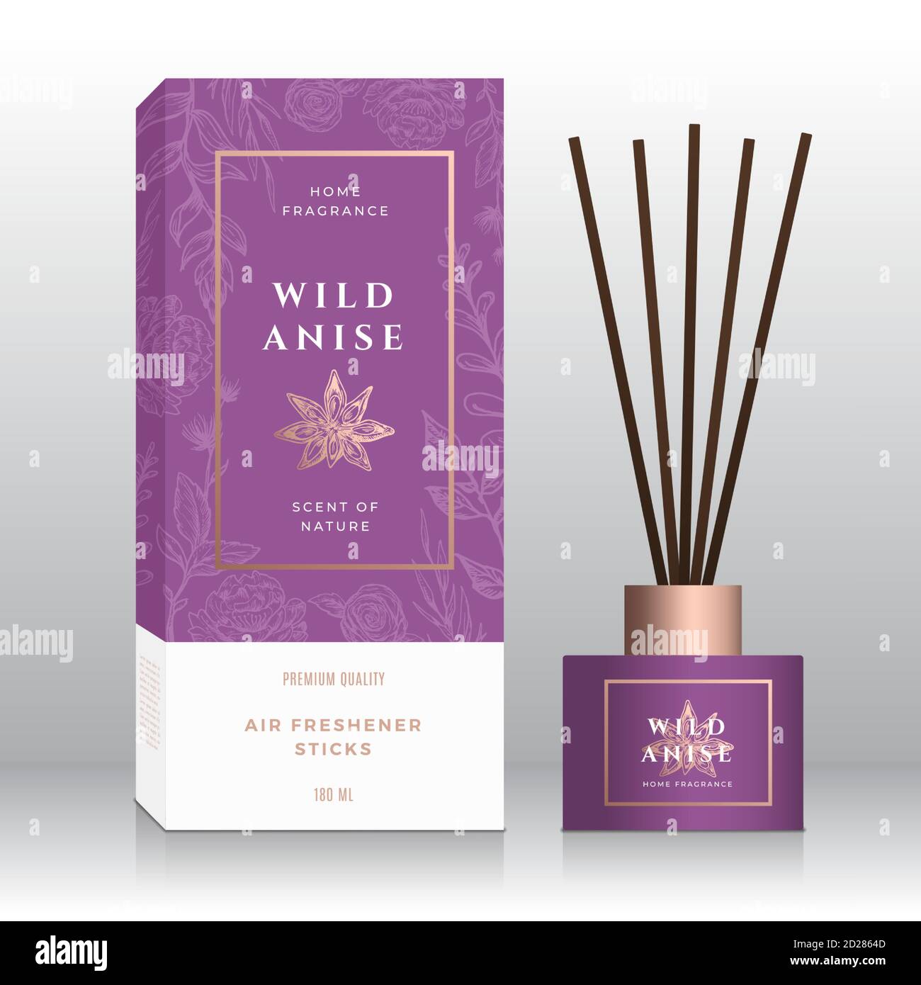 Anise Spice Home Fragrance Sticks Abstract Vector Label Box Template ...
