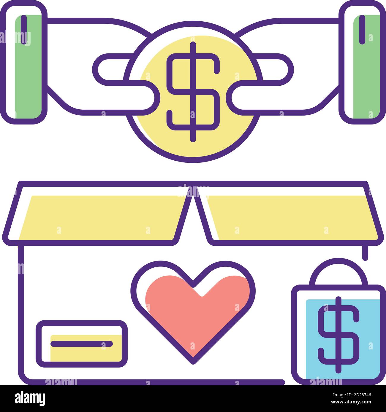 Charity volunteer in a shop Stock Vector Images - Alamy