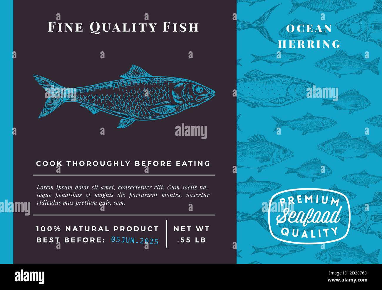 Premium Quality Herring Abstract Vector Packaging Design or Label ...