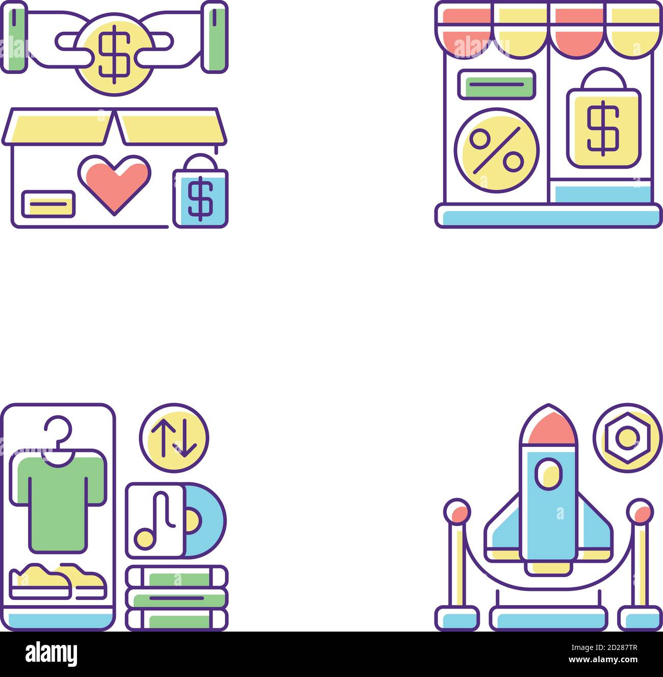 Trading RGB color icons set Stock Vector Image & Art - Alamy