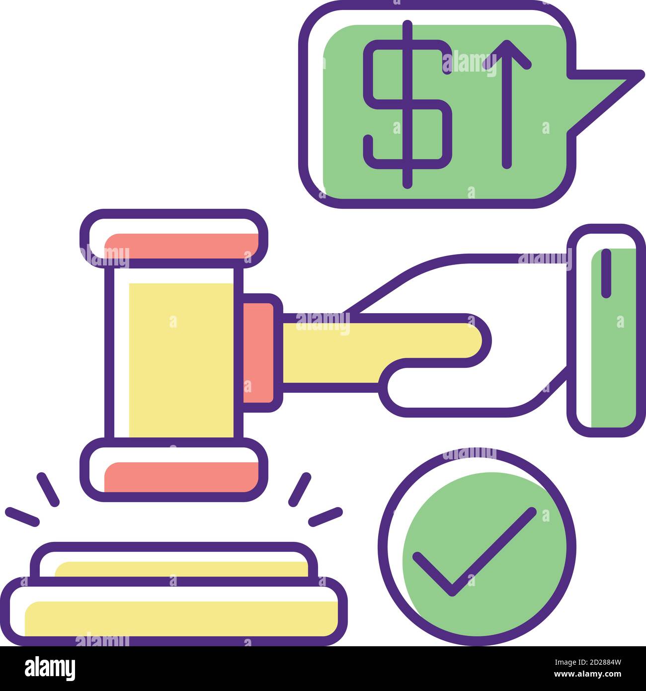Auction RGB color icon Stock Vector Image & Art - Alamy