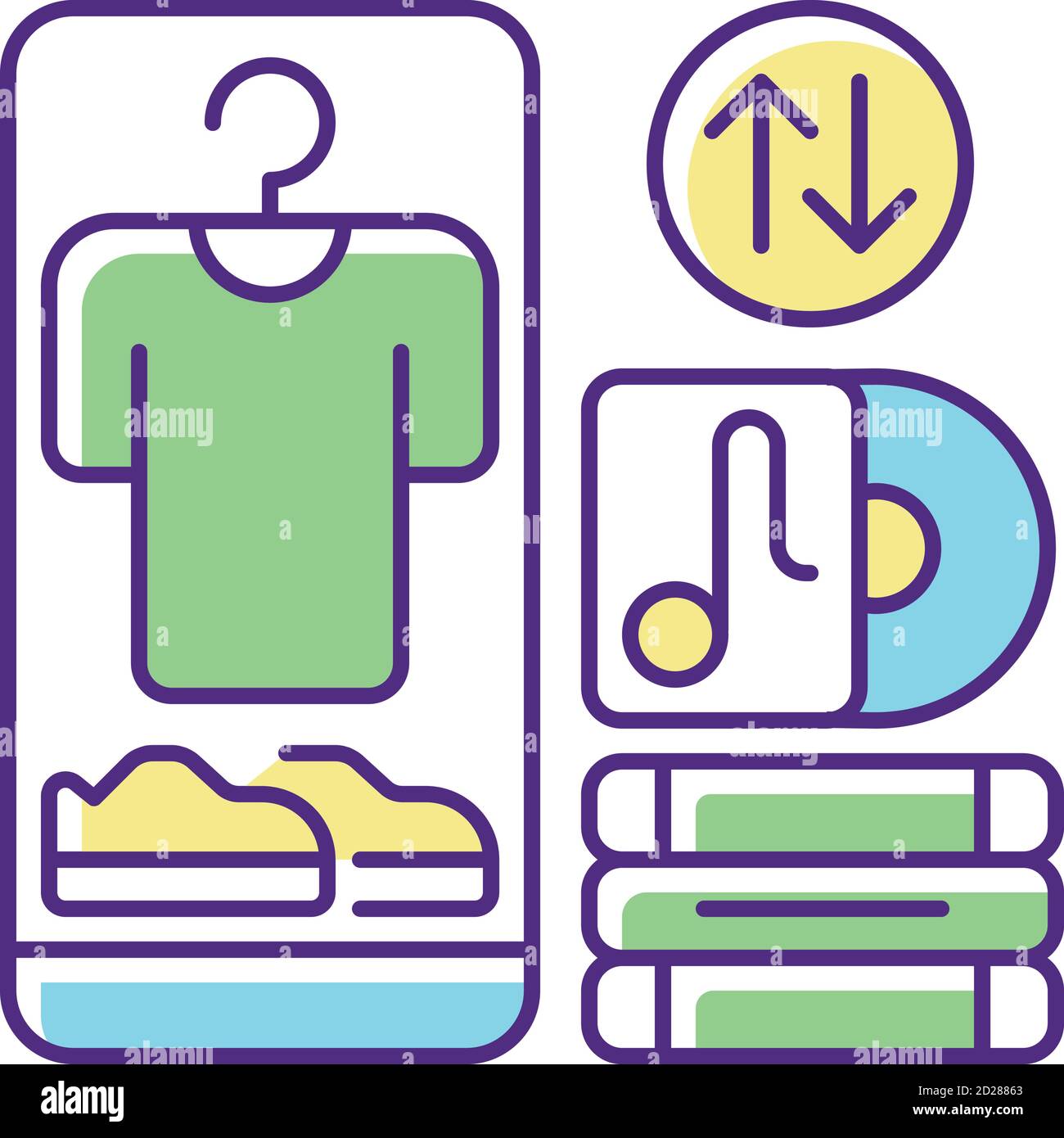 Swap meet RGB color icon Stock Vector Image & Art - Alamy