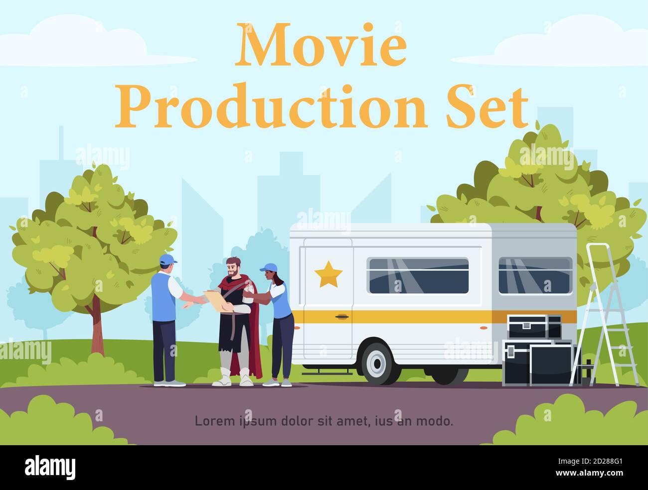 Movie production set social poster template Stock Vector Image & Art ...
