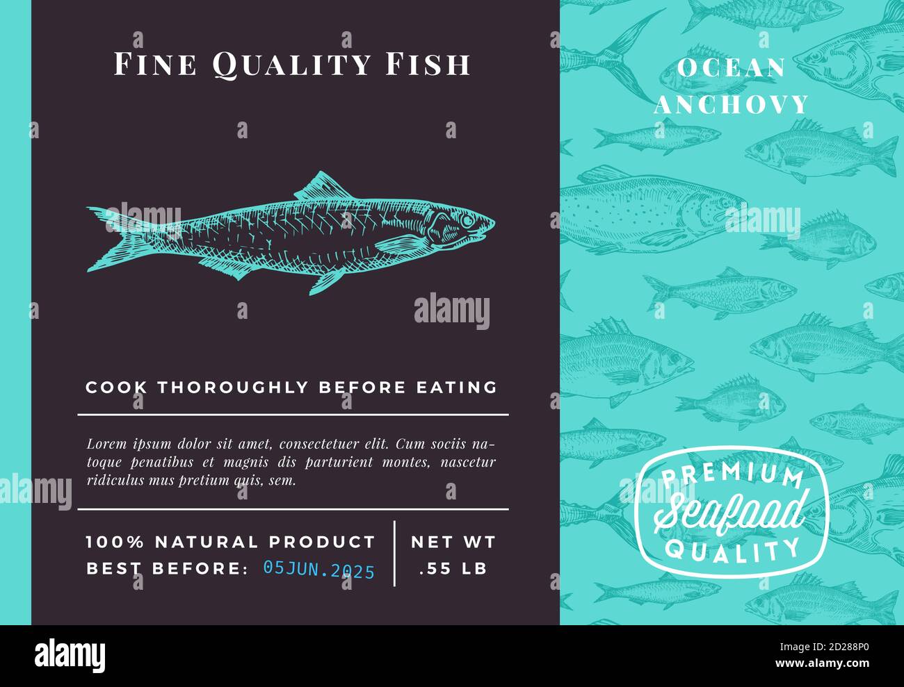 Premium Quality Anchovy Abstract Vector Packaging Design or Label ...