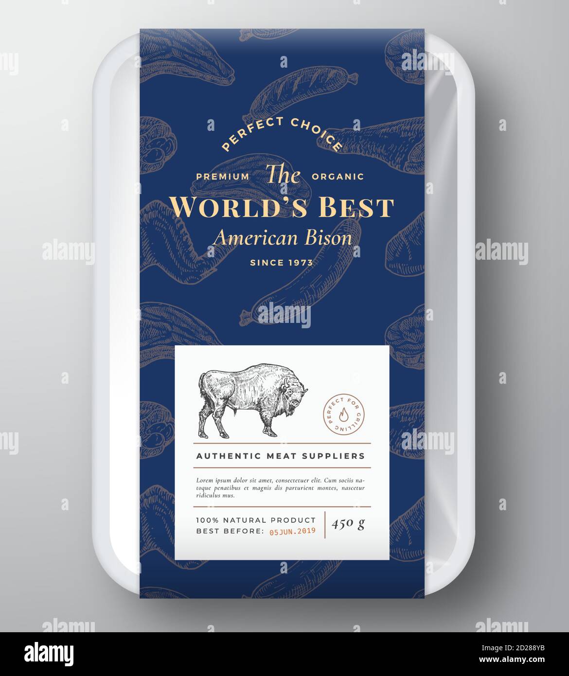 Worlds Best Bison Abstract Vector Plastic Tray Container Cover. Premium ...