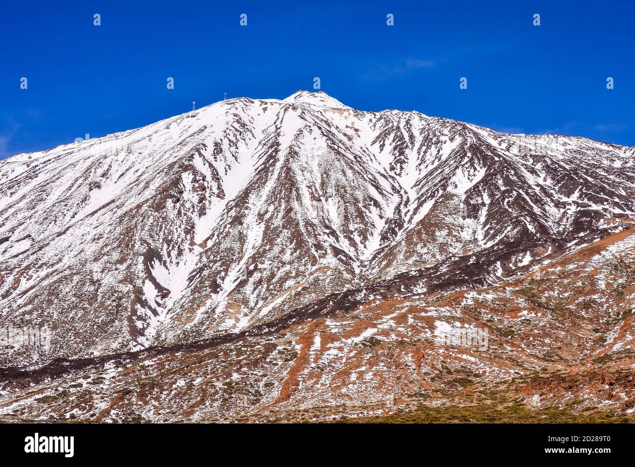 Snow covered mount teide Stock Photo - Alamy