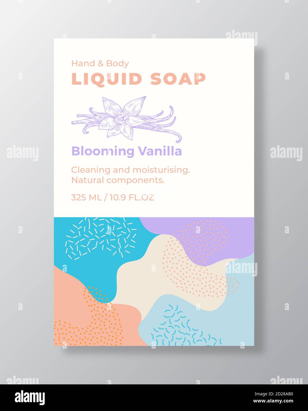 Liquid Soap Package Label Template. Abstract Shapes Camo Background ...