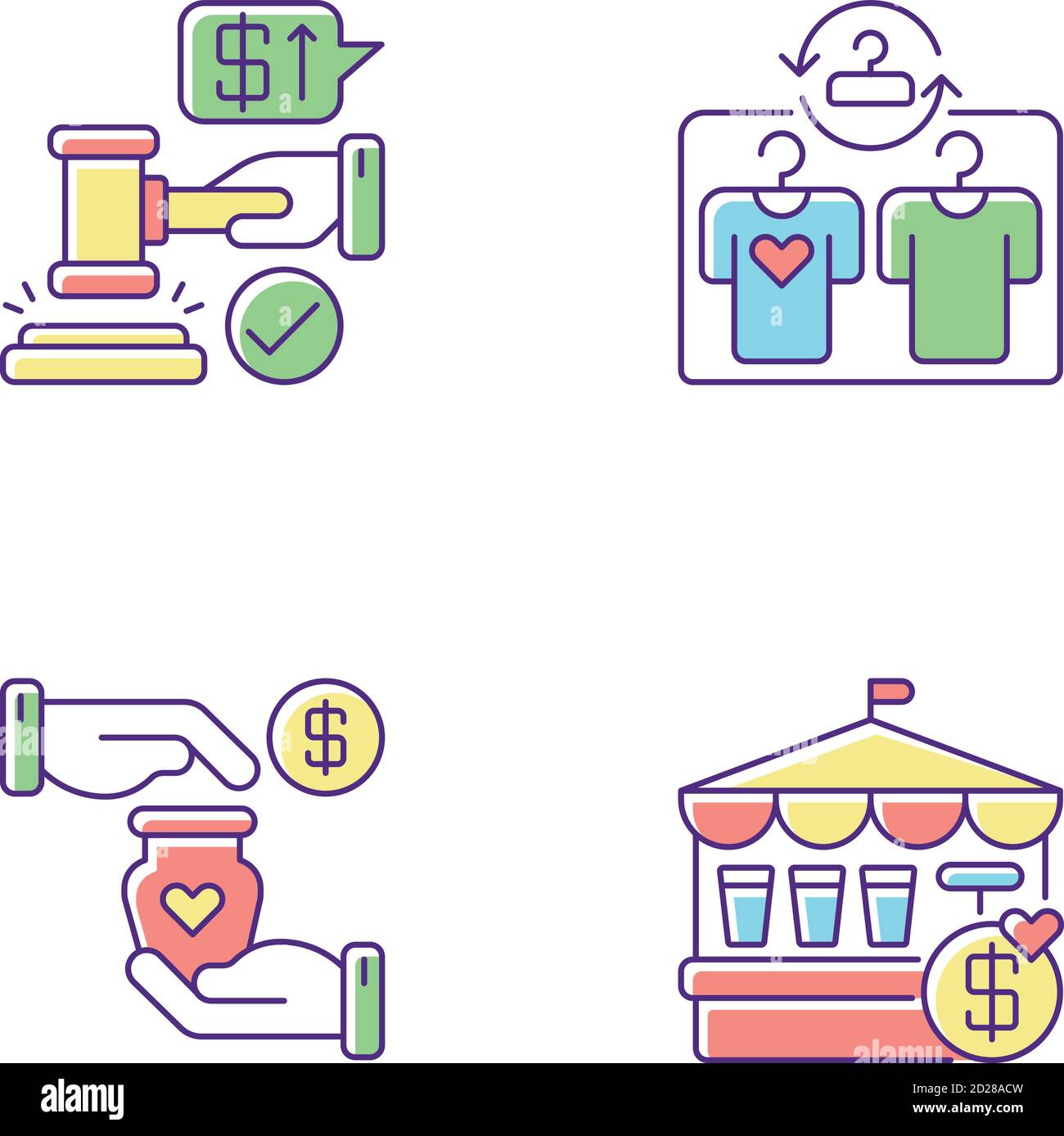 Retail services RGB color icons set Stock Vector Image & Art - Alamy