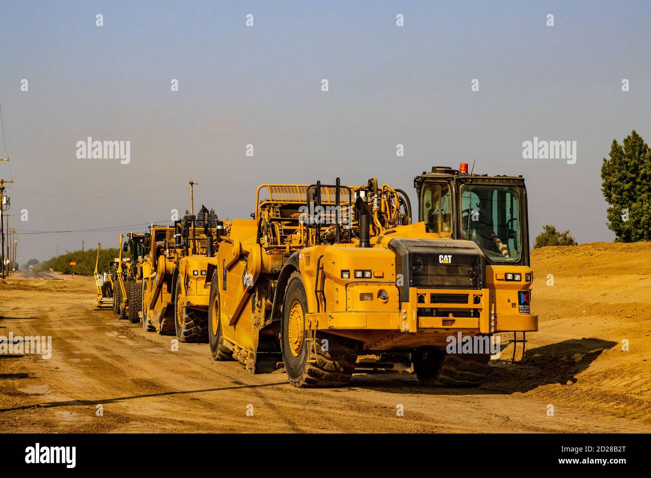 Heavy Equipment ready to roll at the rerouting of Highway 132 in ...