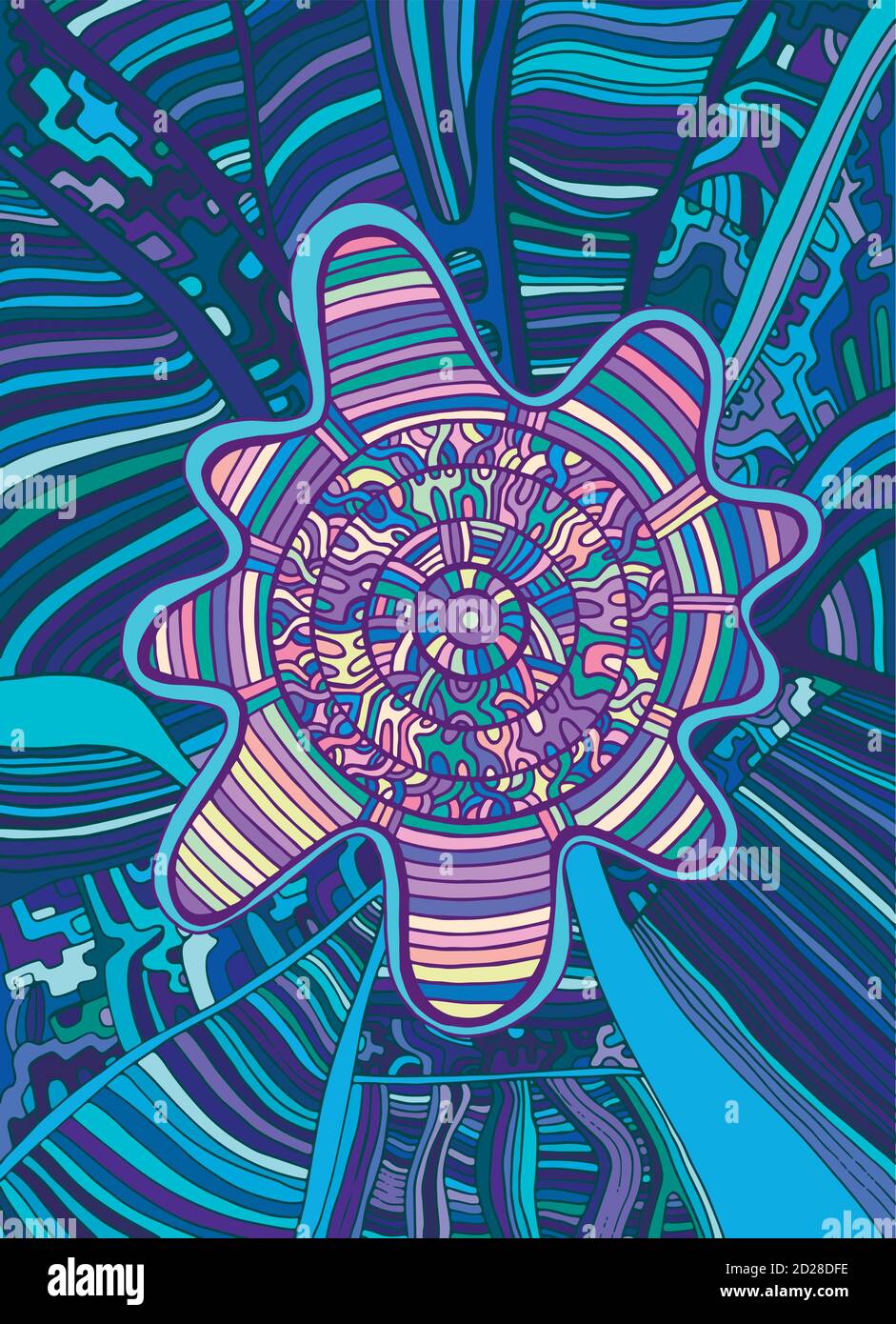 Psychedelic colorful surreal doodle background. Abstract fantasy Stock ...