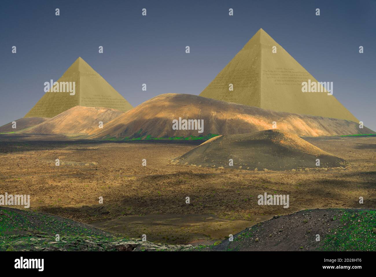 This vision of alien pyramids on an alien planet has been created using ...