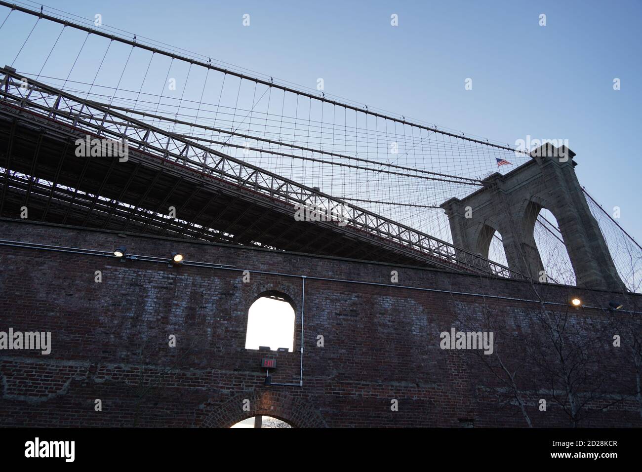 dumbo new york city brooklyn bridge architecture Stock Photo - Alamy