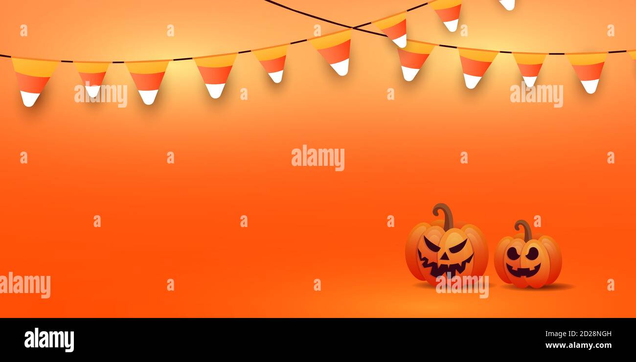 Happy Halloween banner or party invitation background with stylish ...