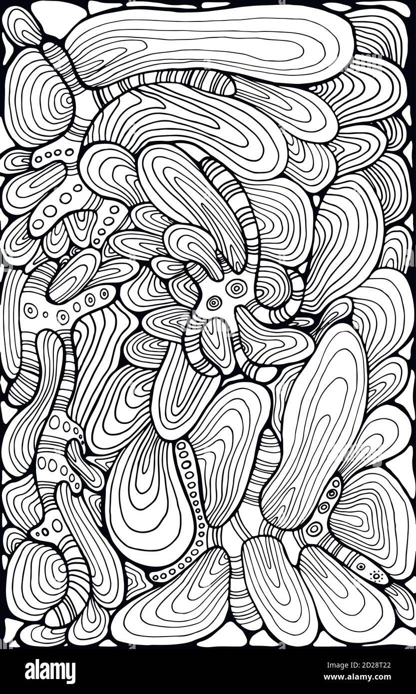 Fantasy abstract ornament wavy coloring page Stock Vector Image & Art ...