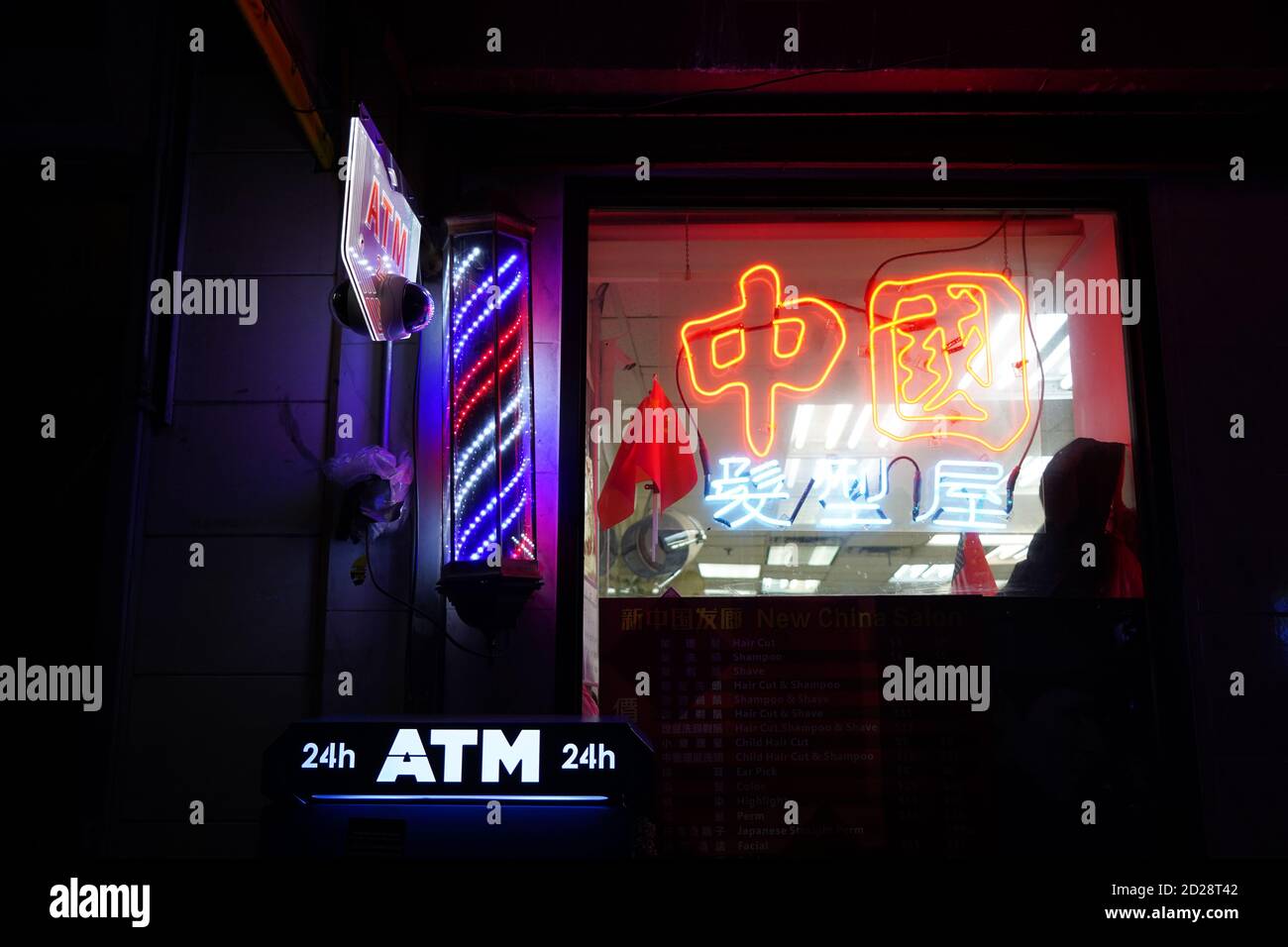 neon signs chinatown manhattan new york city Stock Photo - Alamy